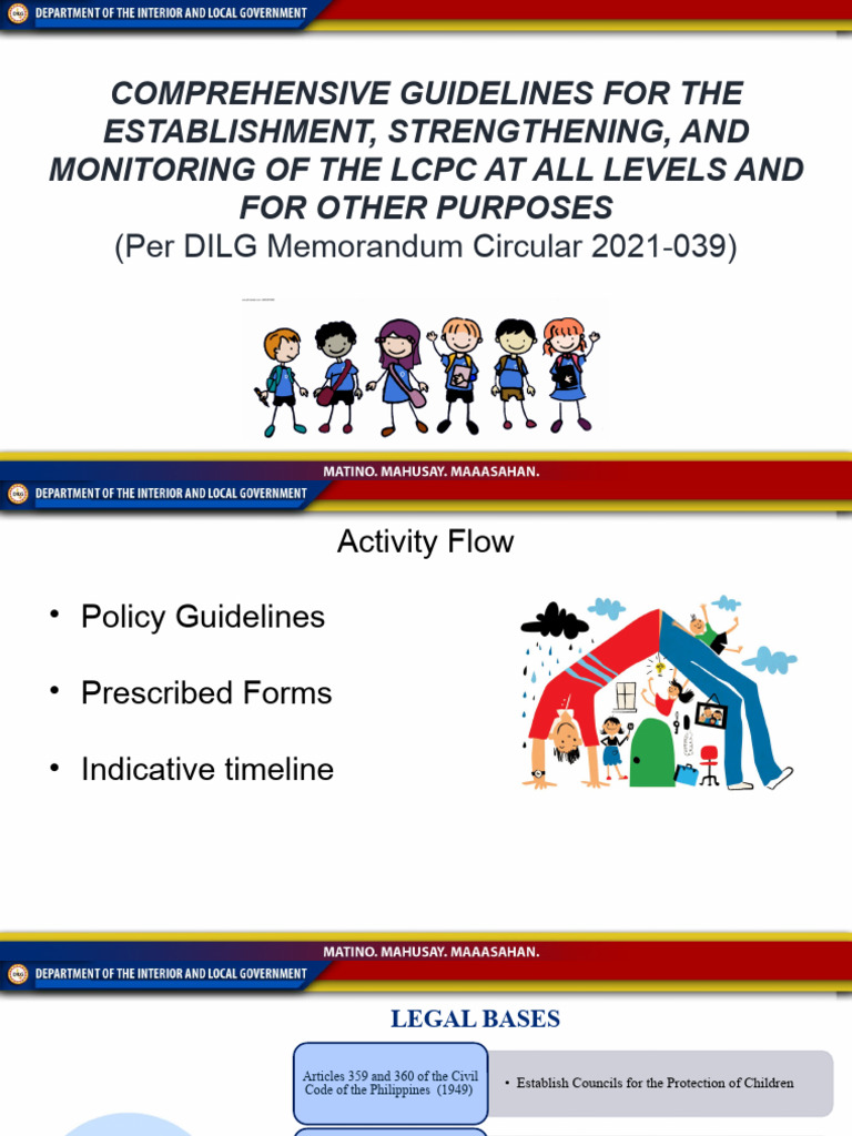 REGIONAL ORIENTATION LCPC COMPREHENSIVE GUIDELINES PRESENTATION | PDF | Weighted Arithmetic Mean