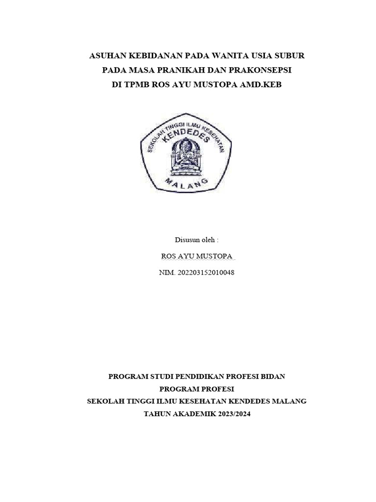 Stase 2 - Ros Ayu M - Pranikah Dan Prakonsepsi | PDF | Pengembangan Diri