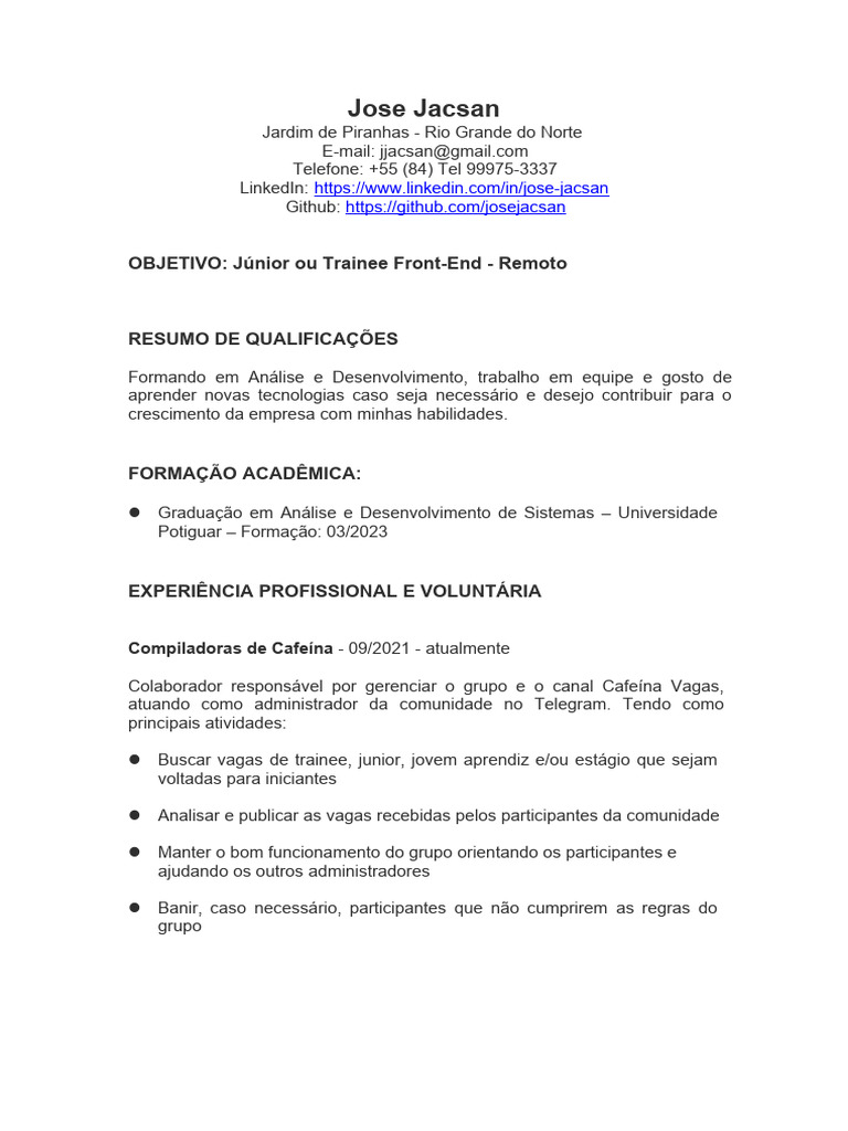 Currículo front-end | PDF Currículo front-end | PDF