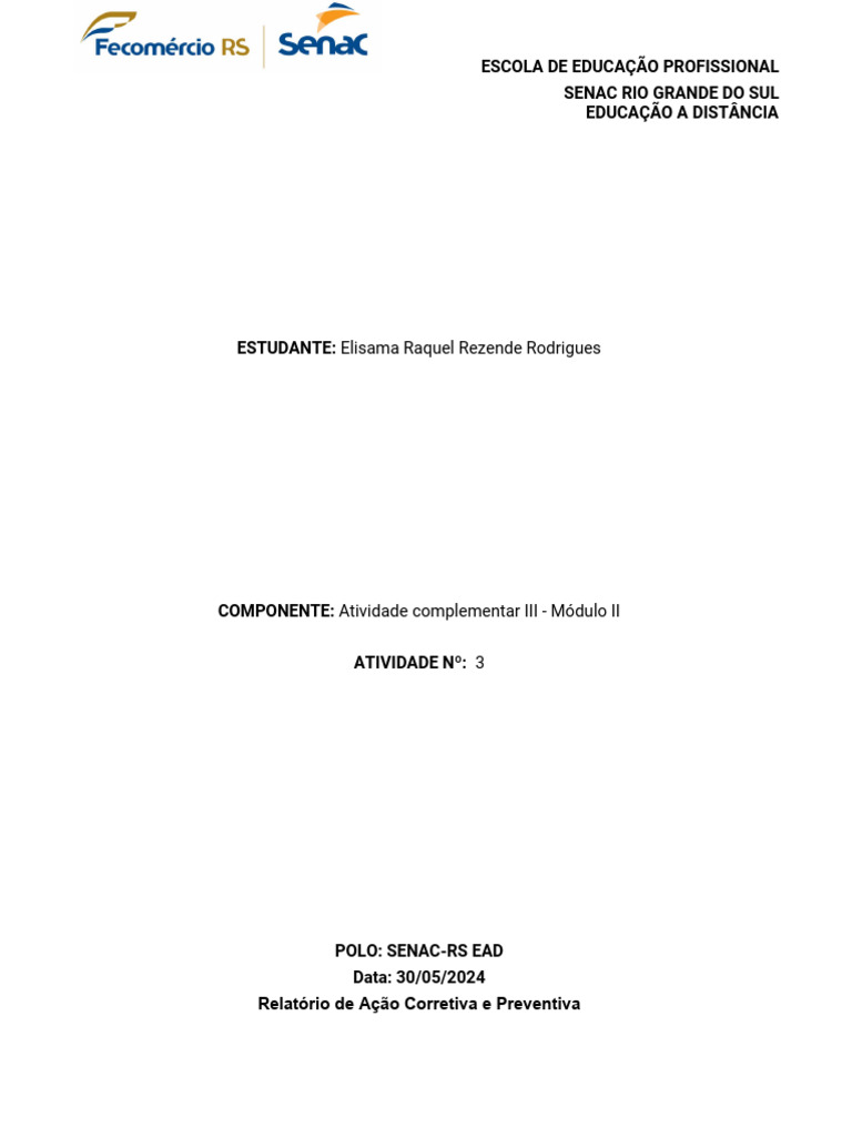Atividade Complementar III | PDF | Gestão de recursos humanos | Qualidade (negócios)