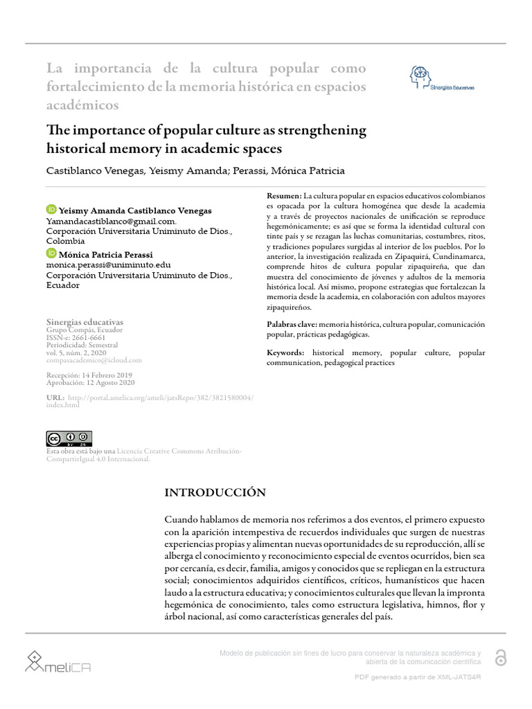 La importancia de la cultura popular | PDF | Plan de estudios ...