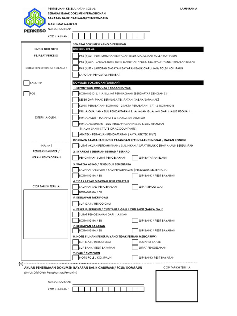 Panduan Borang Permohonan Perkeso | PDF | Bisnis | Hukum