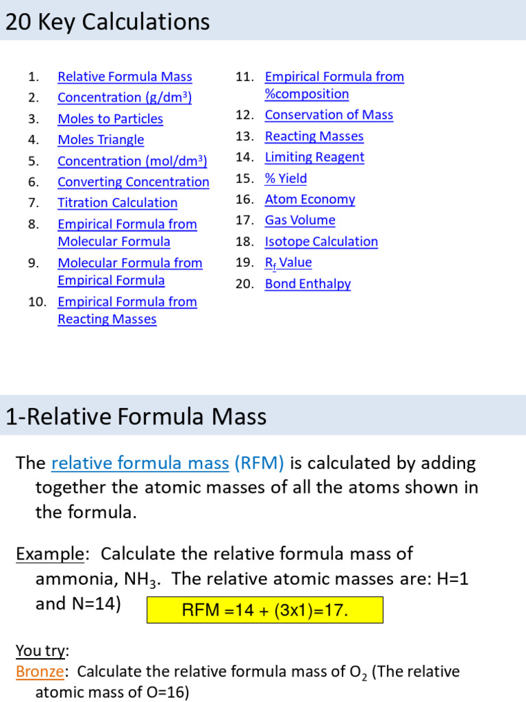 Maths in Edexcel GCSE Chemistry REVISION | PDF | Molecules | Mole (Unit)