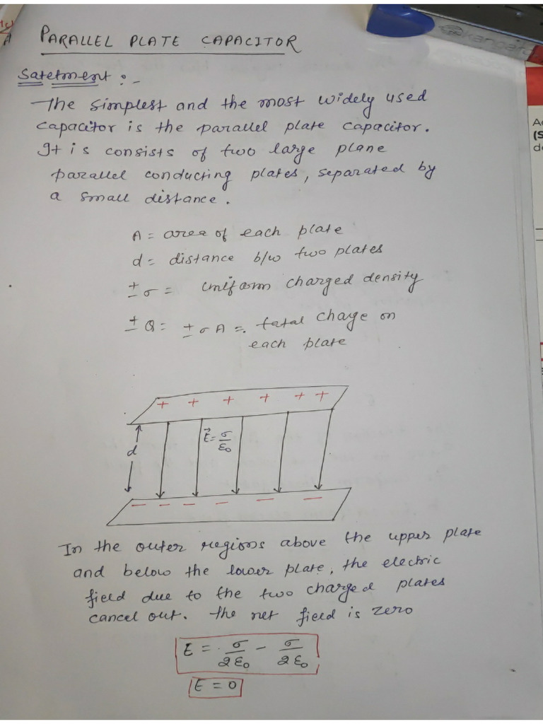 Parallel Plate Capacitor | PDF