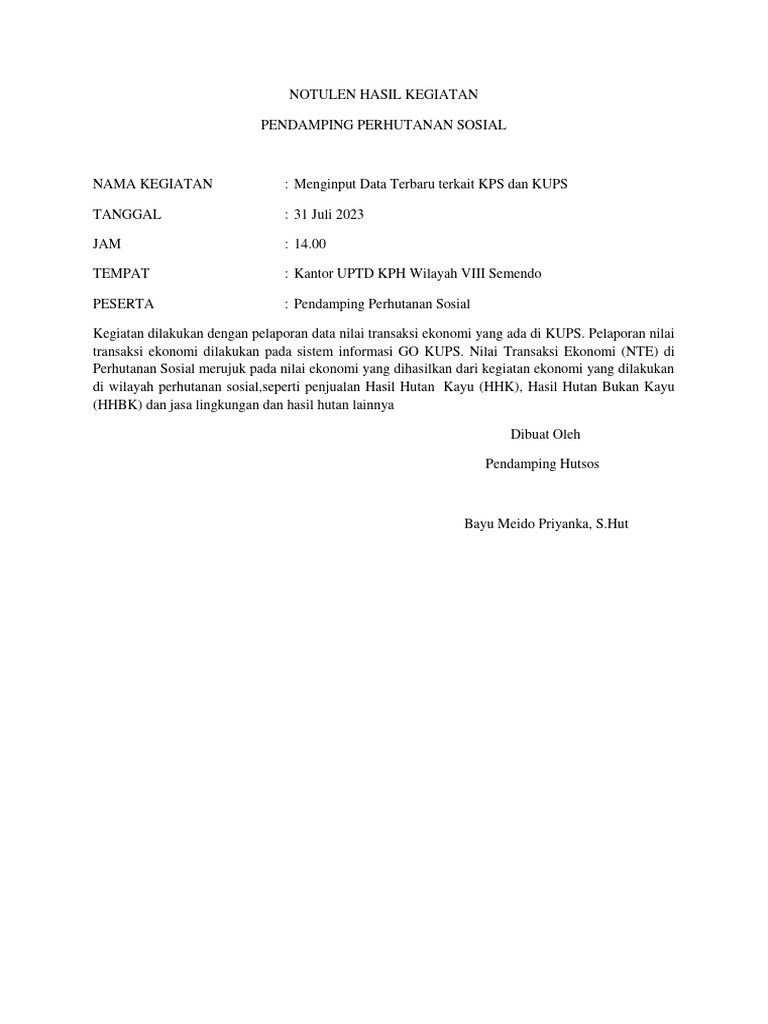 Laporan Pendampingan KPS & KUPS | PDF