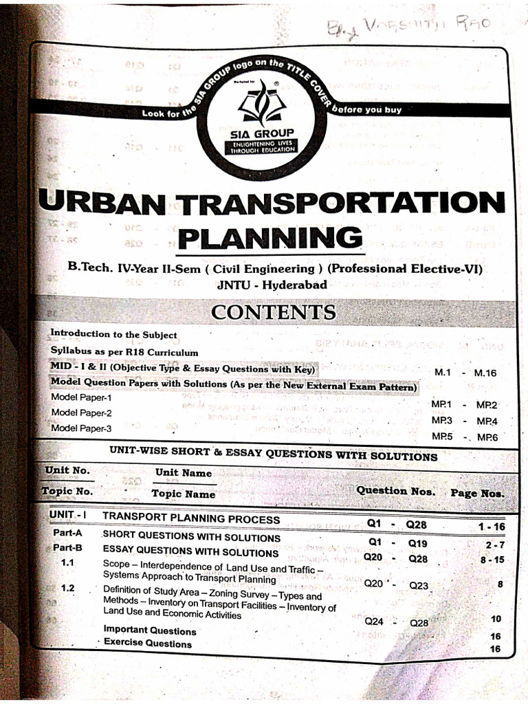 Spectrum - Urban Transportation Planning. | PDF