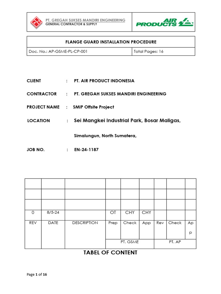 AP-GSME-PL-CP-001 FLANGE GUARD INSTALLATION PROCEDURE Rev | Download Free PDF | Screw | Nut ...