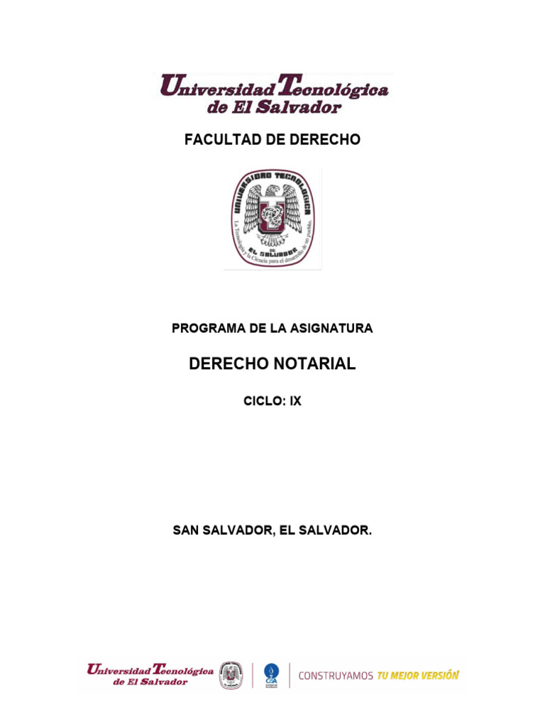 PROGRAMA Derecho Notarial | PDF | Evaluación