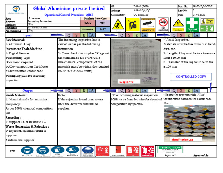 Incoming Inspection SOP | PDF