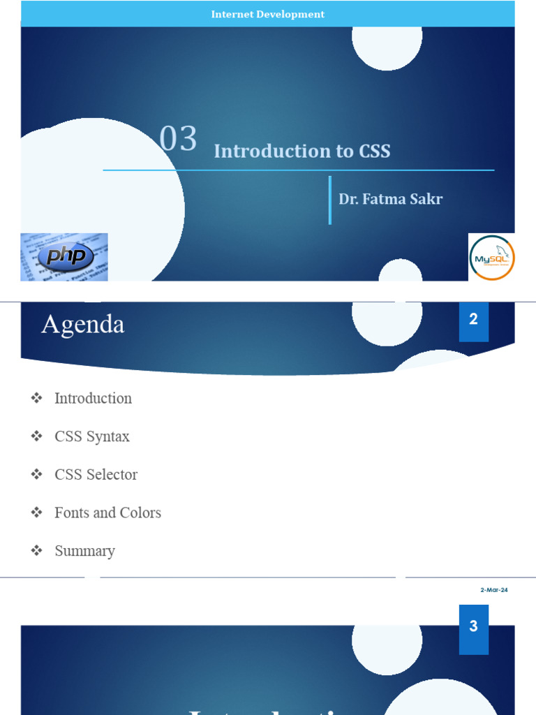 Lect 03-SET 372 - Introduction To CSS | PDF | Html Element | Html