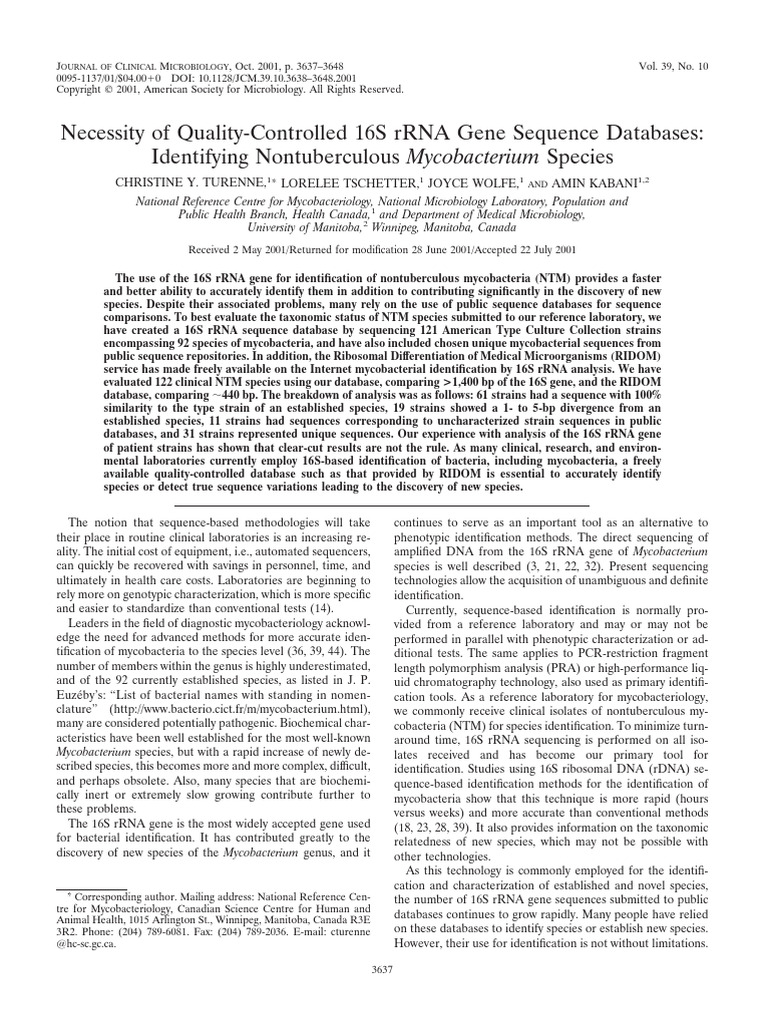 Necessity of Quality-Controlled 16S rRNA Gene Sequ | PDF ...