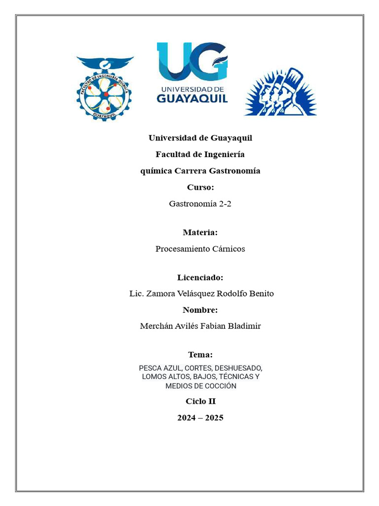 U2 S7 PESCA AZUL, CORTES, DESHUESADO, LOMOS ALTOS, BAJOS, TÉCNICAS Y ...