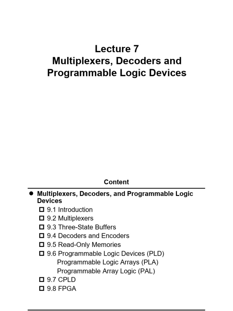 Lecture 7 | PDF | Logic Gate | Field Programmable Gate Array Lecture 7 | PDF | Logic Gate | Field Programmable Gate Array