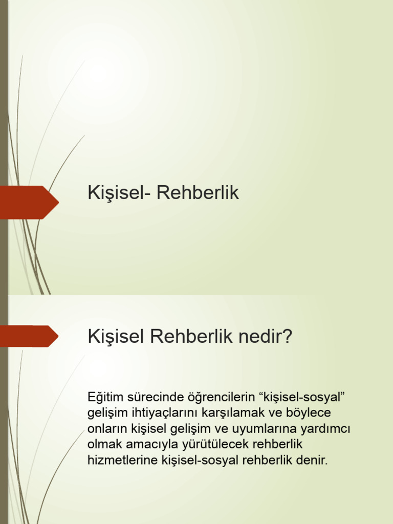 Kişisel Rehberlik | PDF