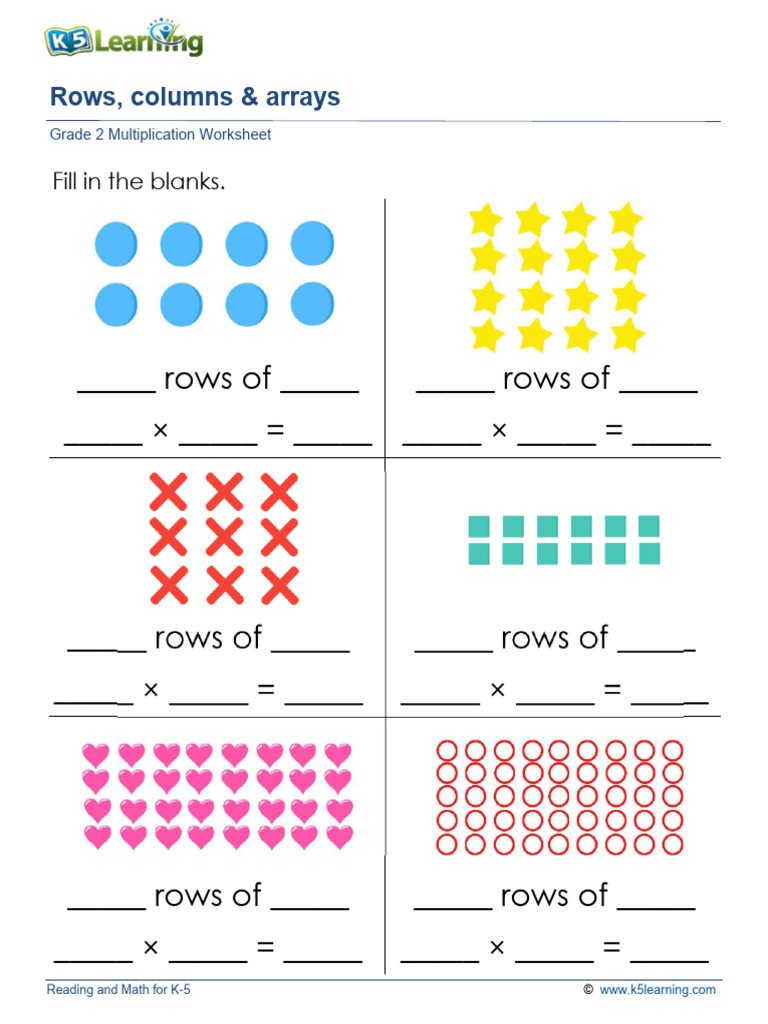 Grade 2 Multiply Rows Columns b 2 | Download Free PDF | Worksheet ...