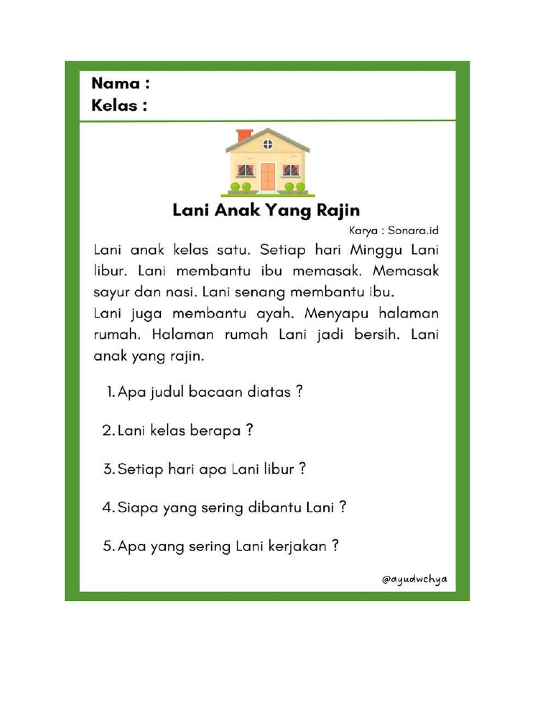 Lani Anak Rajin | PDF