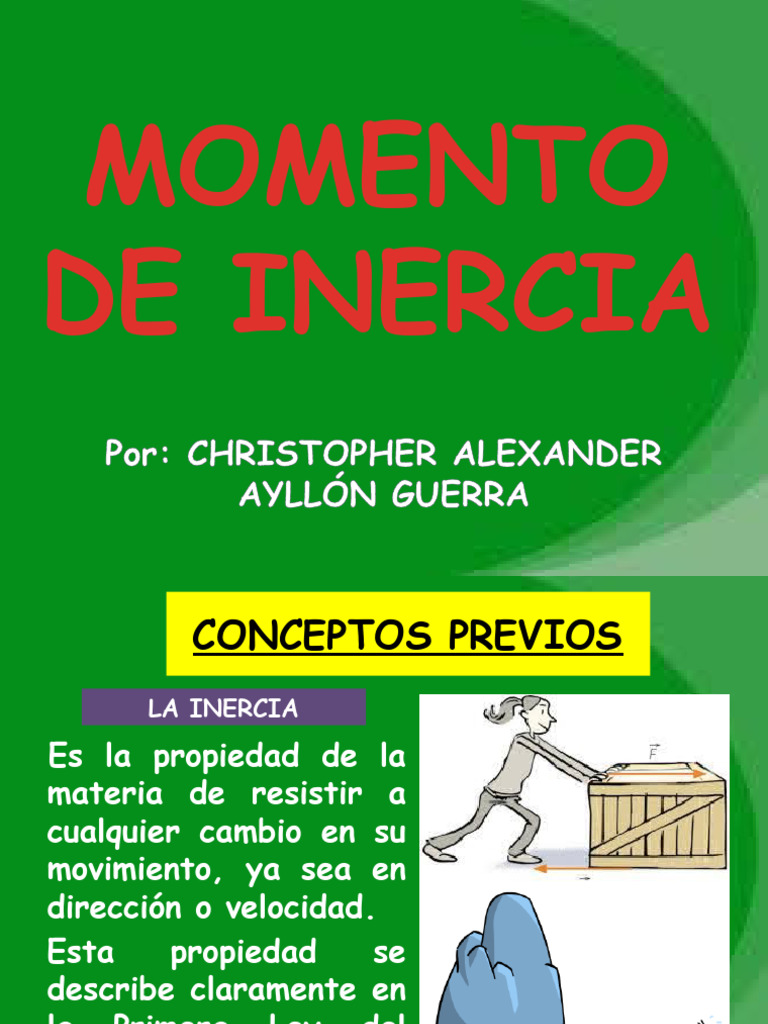 MOMENTO DE INERCIA | PDF | Rotación | Inercia