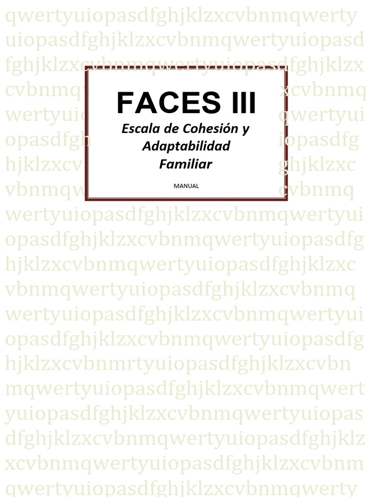 Faces III Manual | PDF | Validez (Estadísticas) | Science