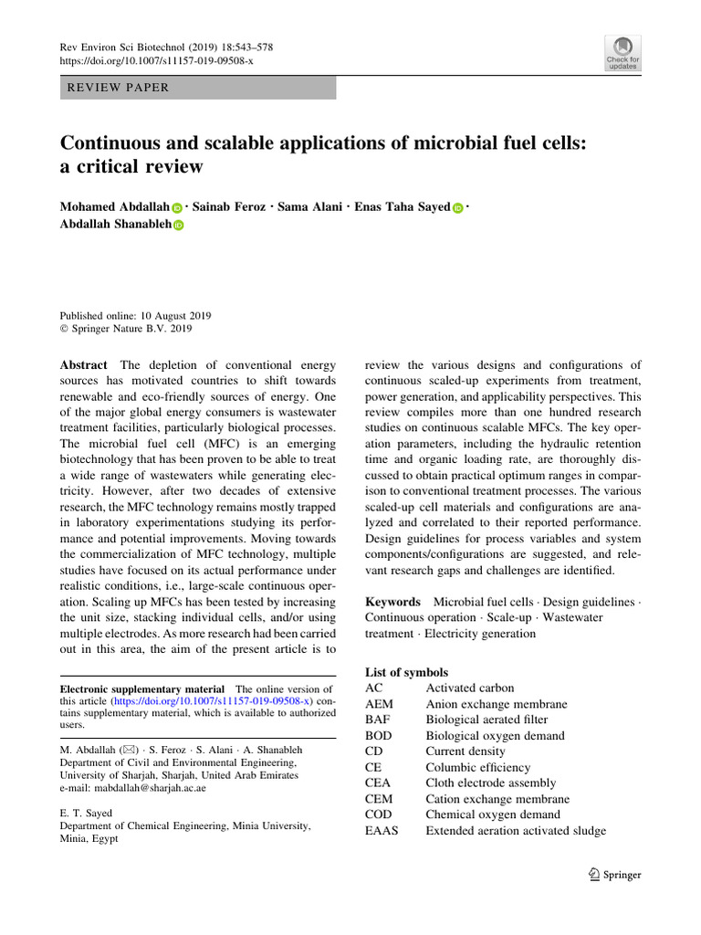 Scalable Microbial Fuel Cell Applications | PDF | Materials