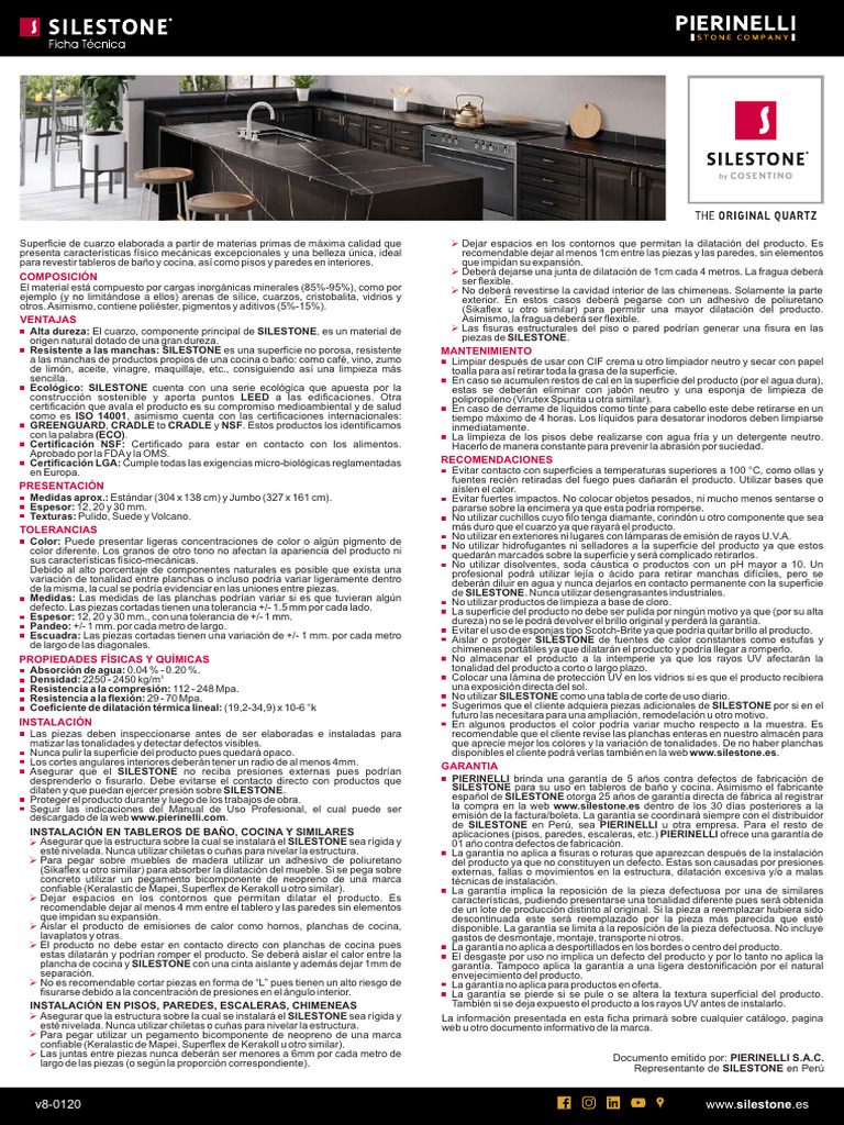 Silestone_v08_0120 | Descargar gratis PDF | Agua | Materiales