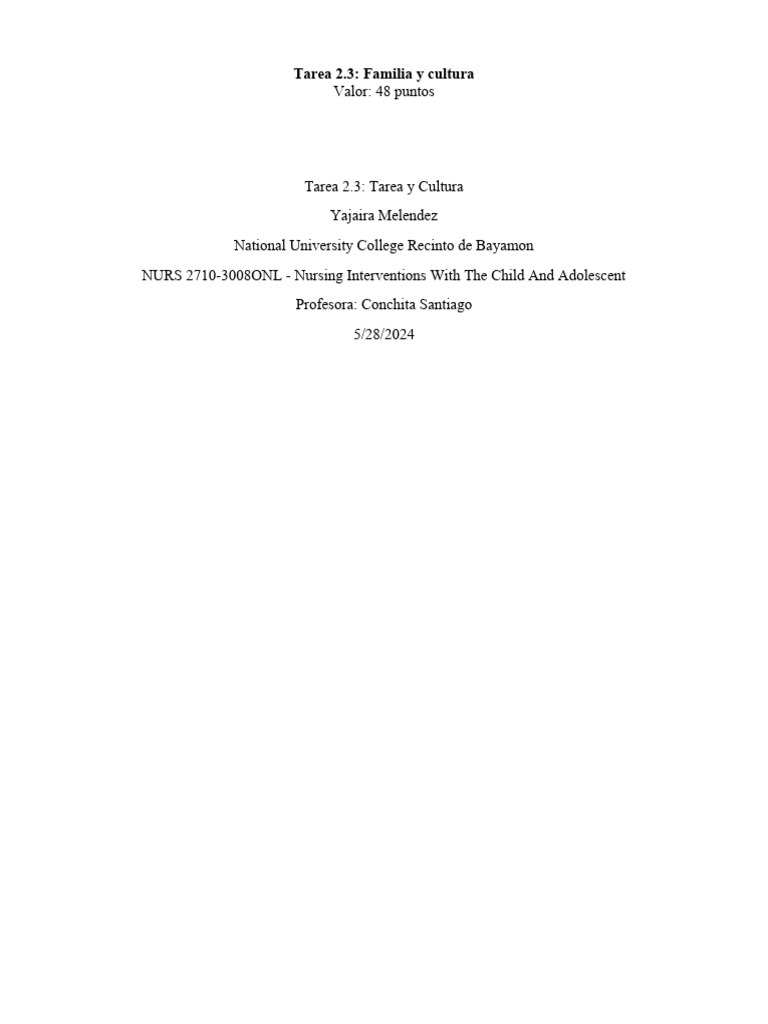 M2 Familia y Cultura Tarea 2-3 | PDF | Familia | Las emociones