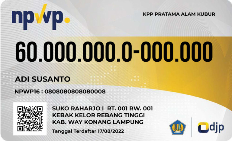 Template NPWP 2022 | PDF