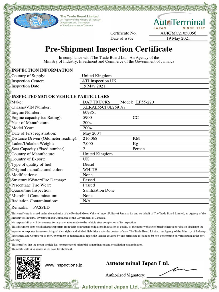 daf 55 inspection | PDF | Vehicles | Automotive Industry