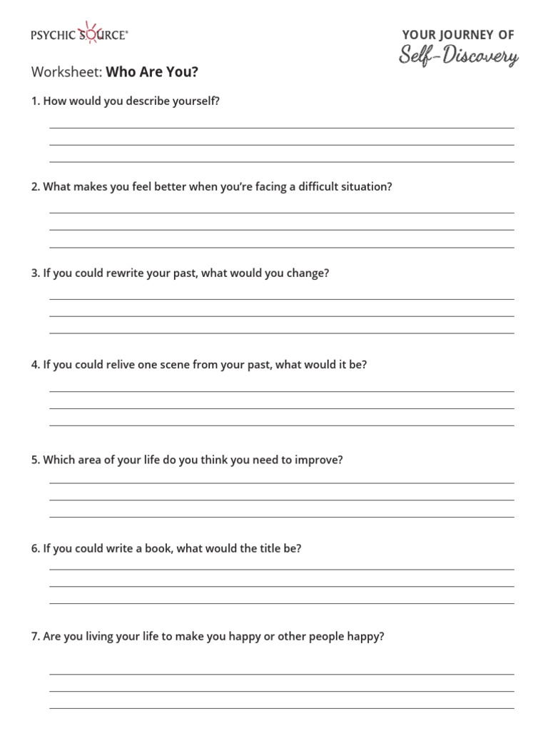 journey-of-self-discovery-all-worksheets | PDF