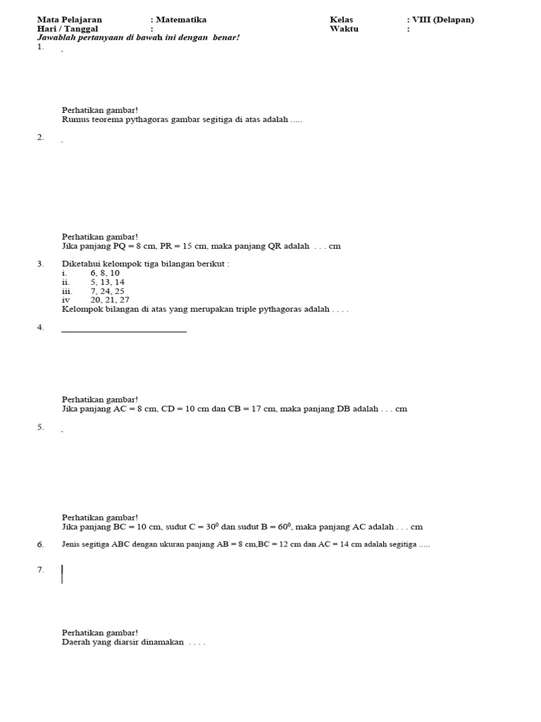 Contoh Soal PAT MTK SMT Genap | PDF