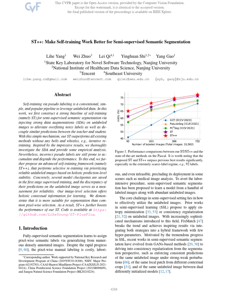 Yang ST Make Self-Training Work Better For Semi-Supervised Semantic Segmentation CVPR 2022 Paper ...