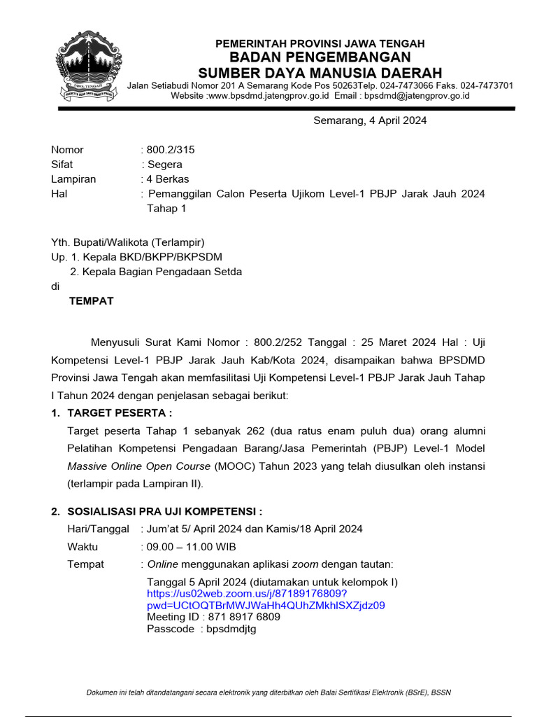 Surat Pemanggilan Level 1 Kab Kot 2024 Mei (2) Edit | PDF | Komputer | Teknologi & Rekayasa