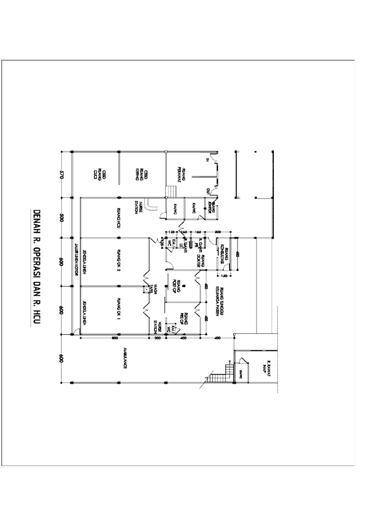 Denah R. Operasi Dan R.HCU (Revisi) | PDF