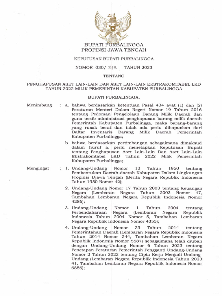 SK Penghapusan Dan Lampiran ALL LKD 2022 Tahun 2023 | PDF