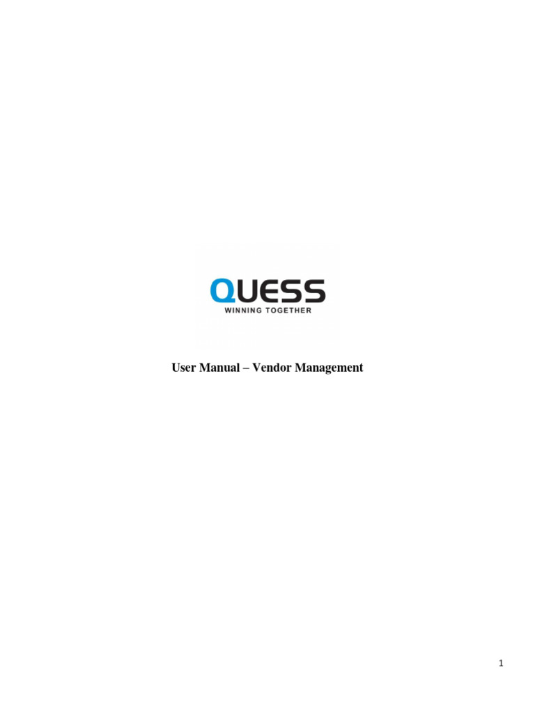 Quess Vendor Management User Manual | PDF | Login | Computing