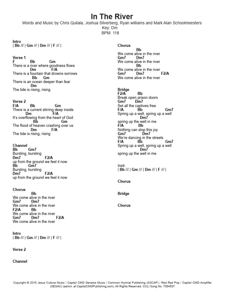 In The River Chord Charts | PDF | Song Structure | Performing Arts