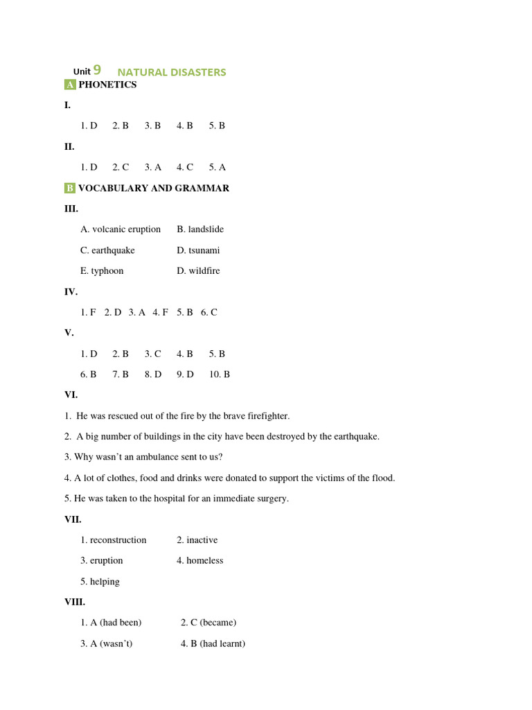 Natural Disasters Study Guide | PDF