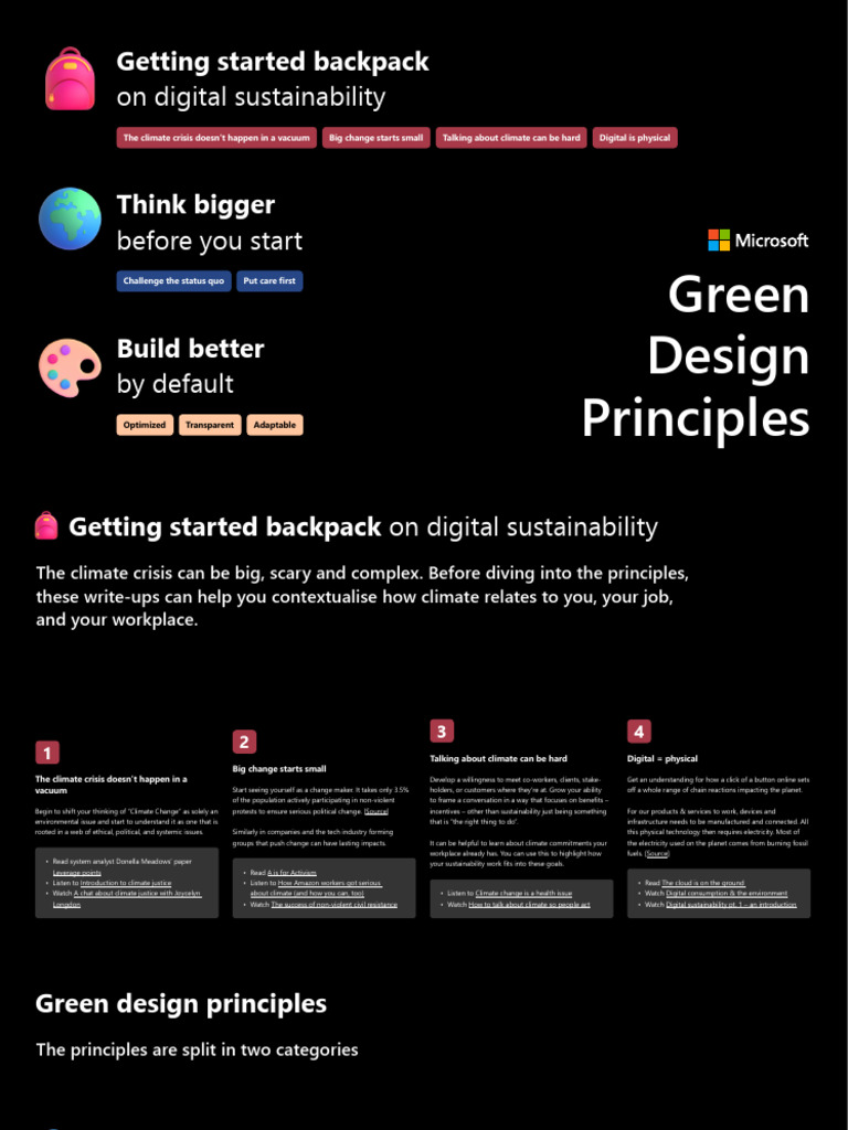 Microsoft Green Design Principles | PDF | Sustainable Design | Innovation