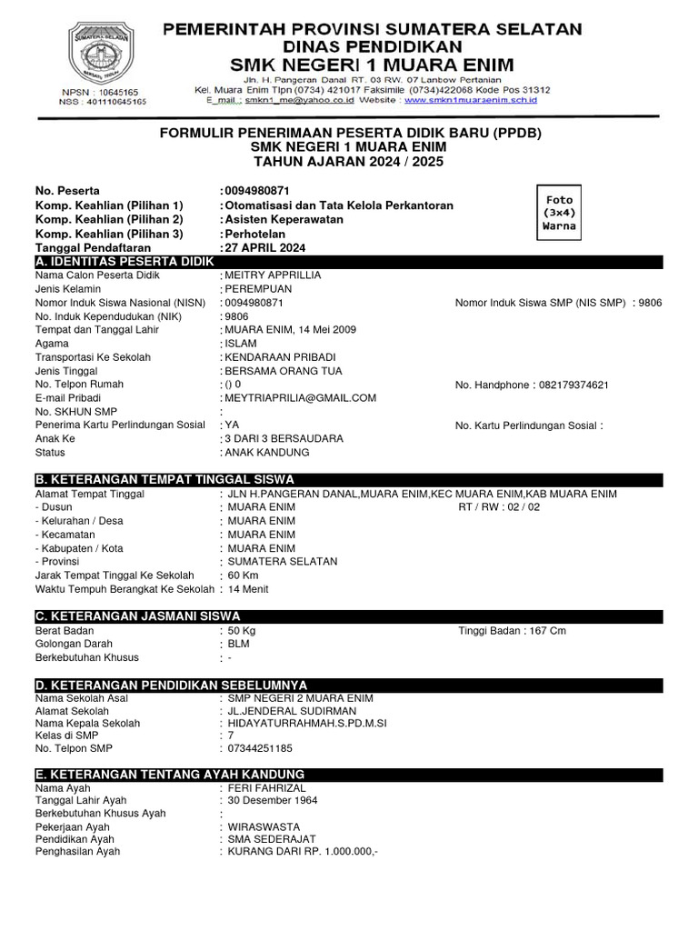 Cetak Biodata Pdf