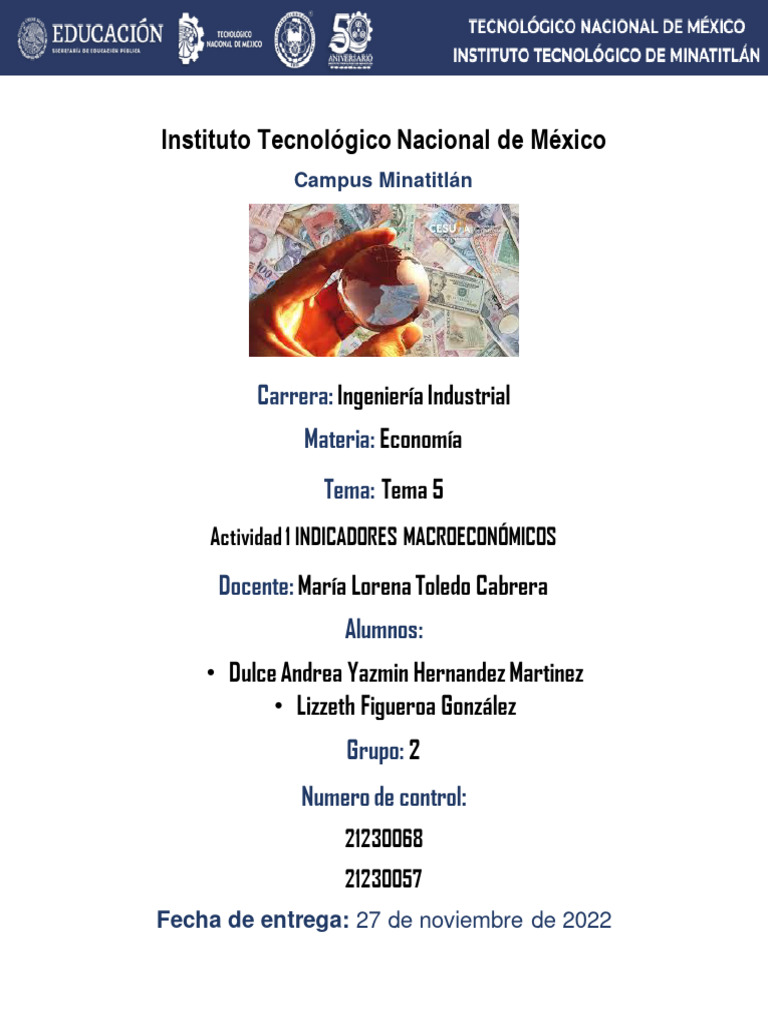 Tema 5 - Act 1 - Indicadores Macroeconomicos | PDF | Inflación | Macroeconómica