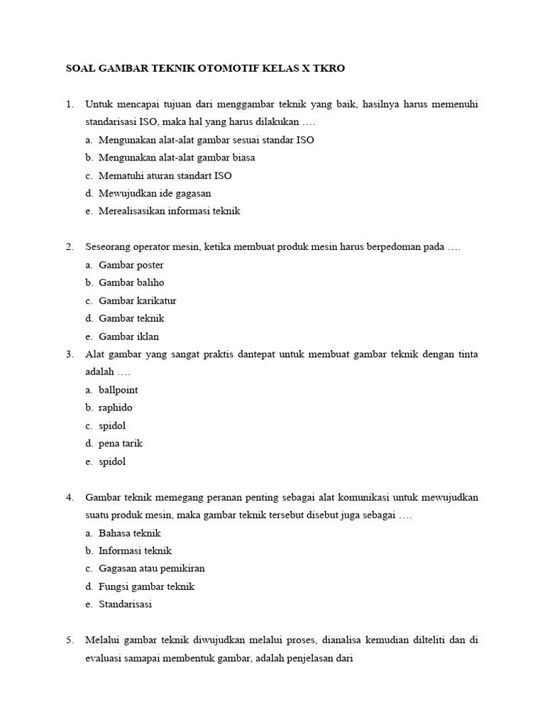 Soal PTS Gto X Tkro | PDF | Metode & Bahan Ajar
