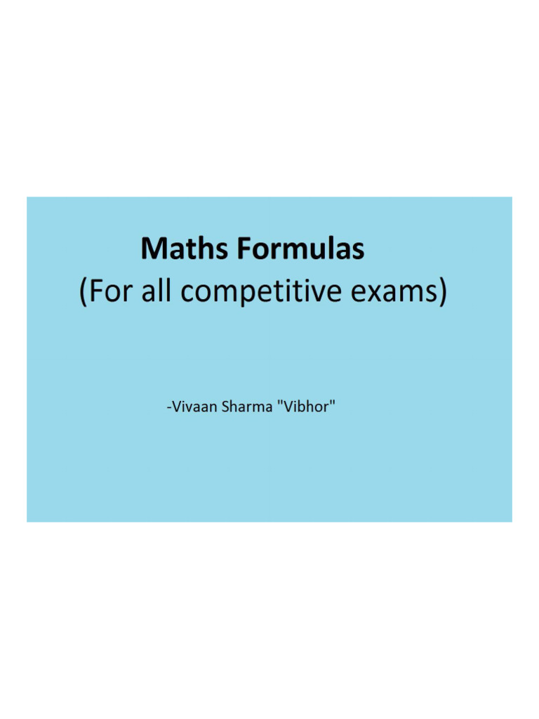 Hand Written Maths Formula For All Chapters | PDF
