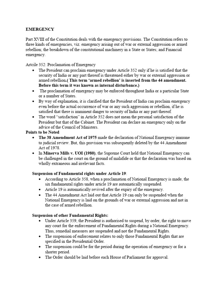 Emergency and Fundamental Rights | PDF | State Of Emergency | Justice