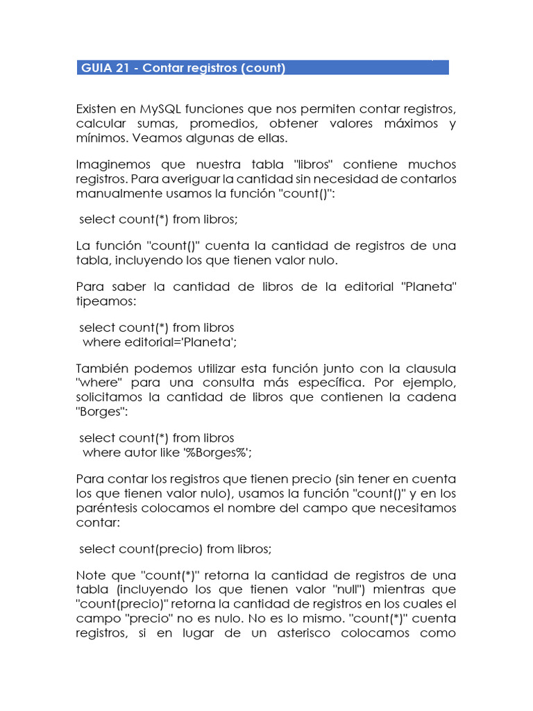 Guia 21 | PDF | Informática | SQL