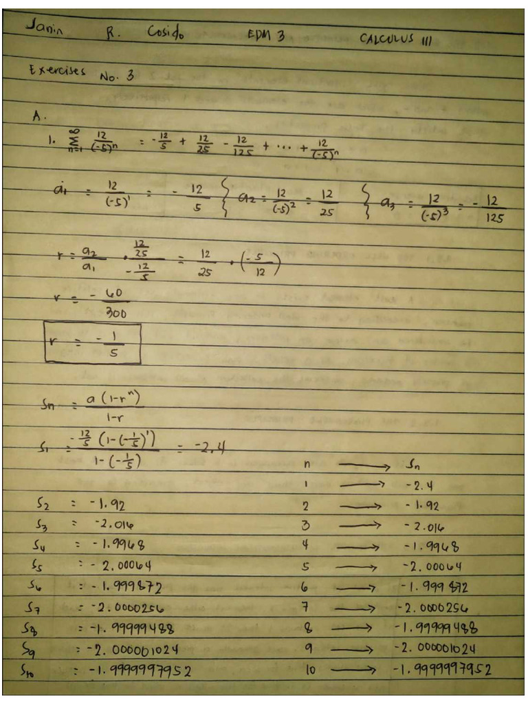 COSIDO - CALCULUS 3 - Exercises 3 | PDF