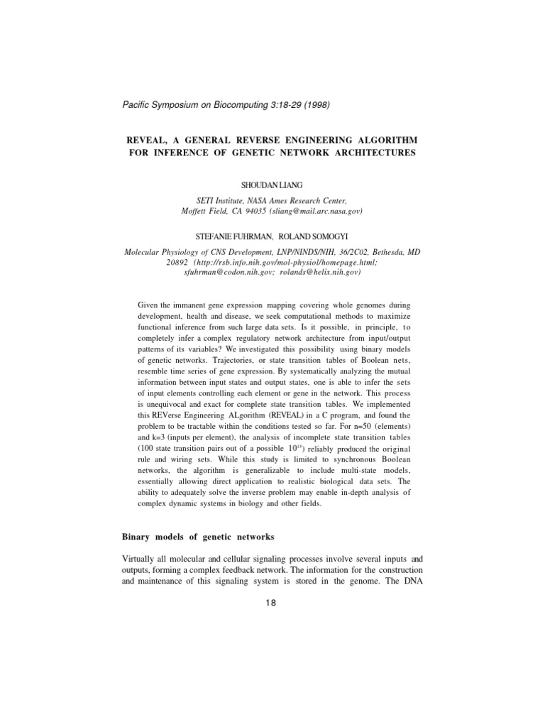 1998-Reveal, A General Reverse Engineering Algorithm | PDF | Gene ... 1998-Reveal, A General Reverse Engineering Algorithm | PDF | Gene ...