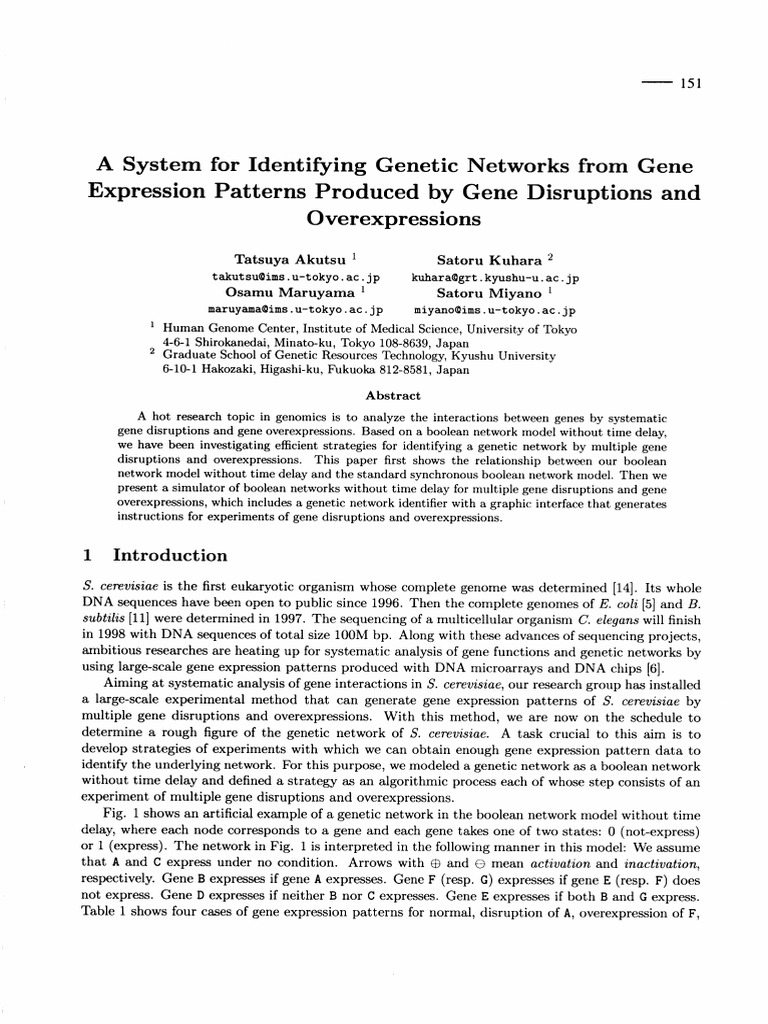 1998-A System For Identifying Genetic Networks From Gene Expression Patterns | PDF | Gene ...