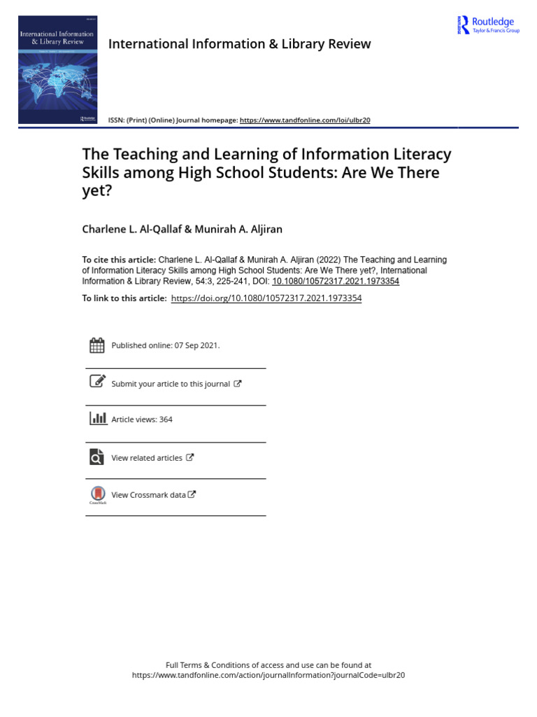 Capstone Project - Intro & Discussion | PDF | Information Literacy | Teachers