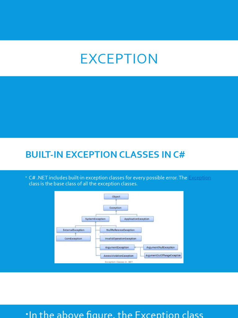 Exception Pdf C Sharp Programming Language Class Computer Programming 
