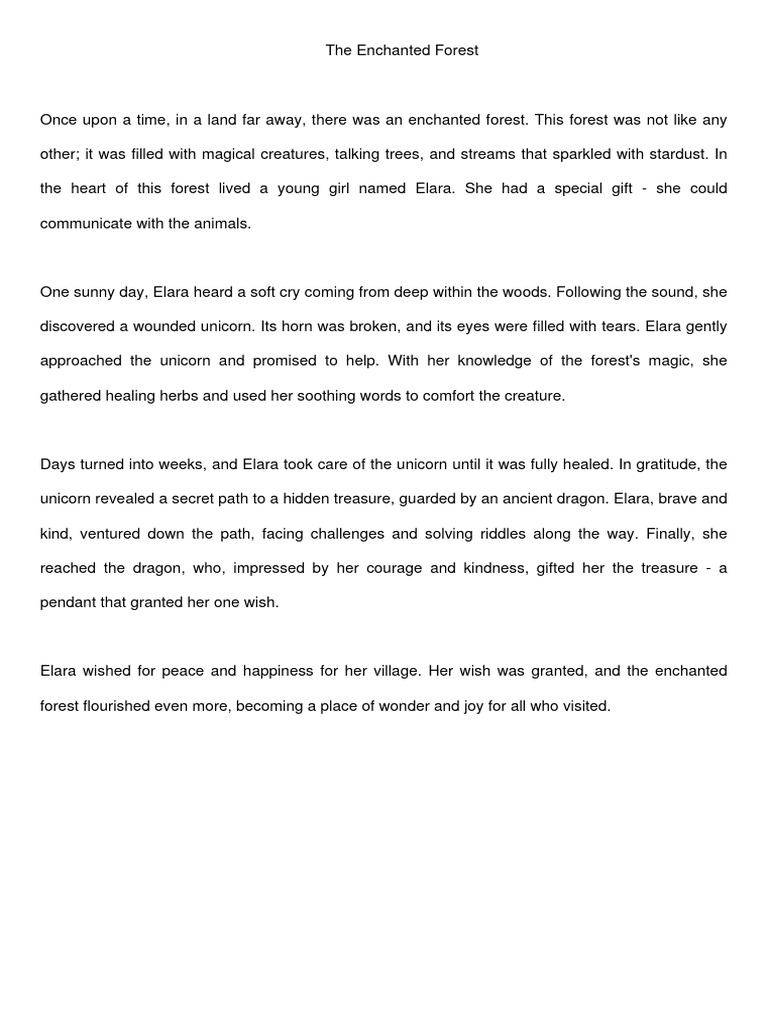 Elara's Adventure in the Enchanted Forest | PDF | Religion ...