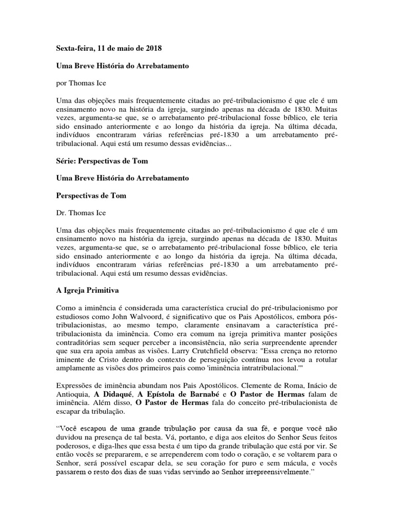 A Brief History of The Rapture - by Thomas Ice - The Pre-Trib Research ...